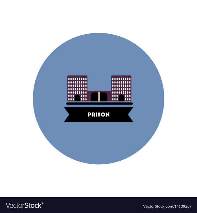 Free: Stylish icon in color circle building prison vector image - nohat.cc