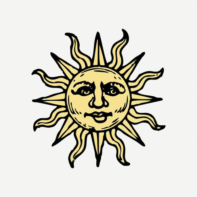 Free: Sun collage element, vintage illustration | Free PSD Illustration ...
