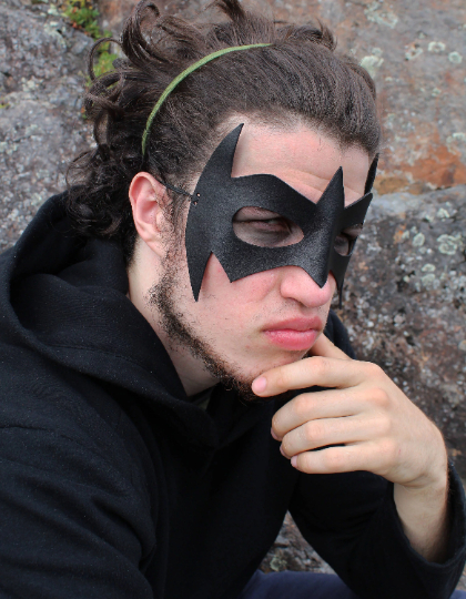 Free: Superhero Mask, nightwing Inspired, Black Leather, Handmade ...