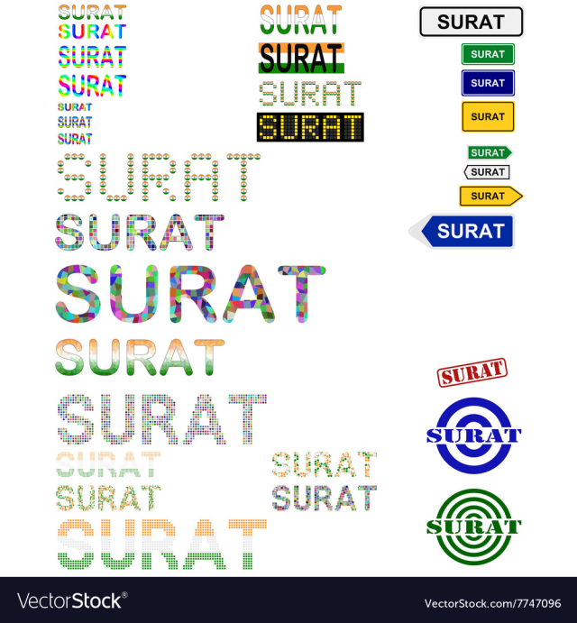 Free: Surat text design set vector image - nohat.cc