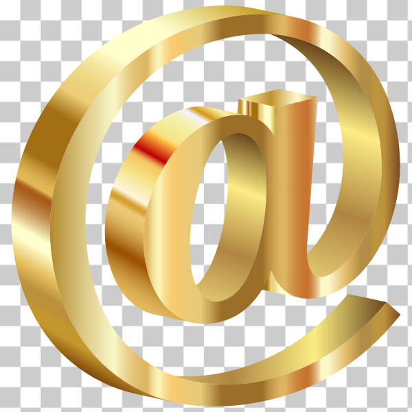 Free: SVG 3D Gold AT Sign - nohat.cc