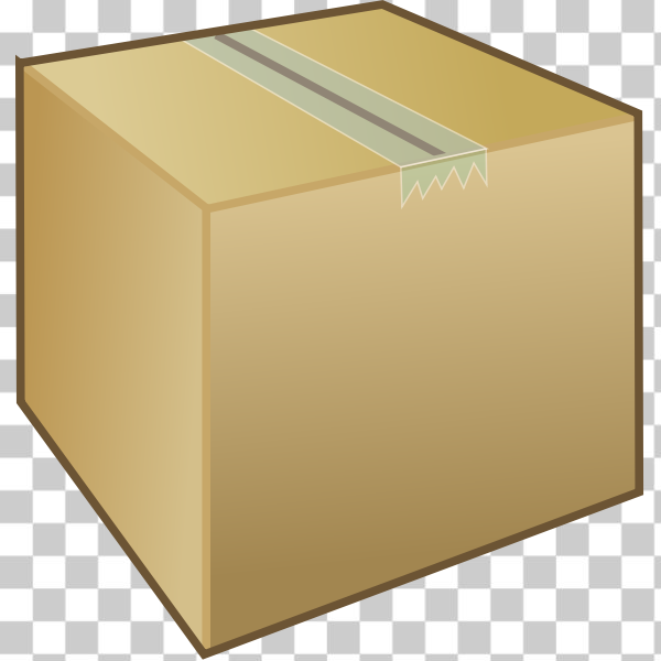 Free: SVG A cardboard packing box with tape holding it shut vector ...