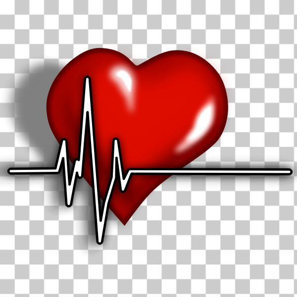 Free: SVG A heart with ECG complex vector illustration - nohat.cc