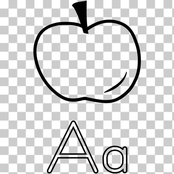 Free: SVG A is for an apple vector clip art - nohat.cc