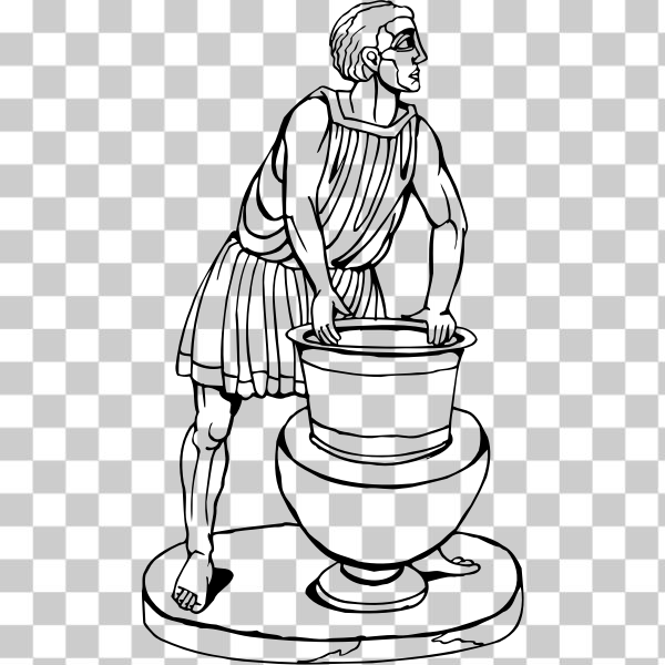 Free: SVG Antic man with urn - nohat.cc