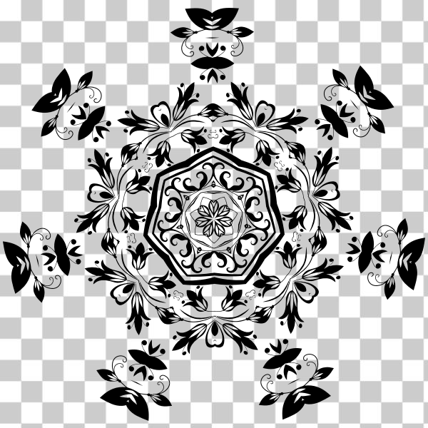 Free: SVG Arty flowers silhouette - nohat.cc