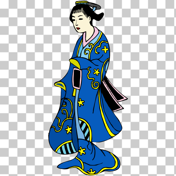 Free: SVG Asian woman in traditional clothing - nohat.cc