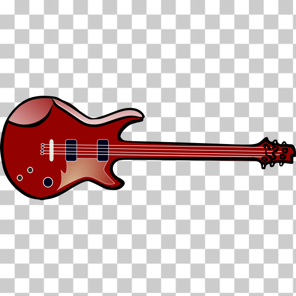 Free: SVG Bass guitar with four strings vector image - nohat.cc