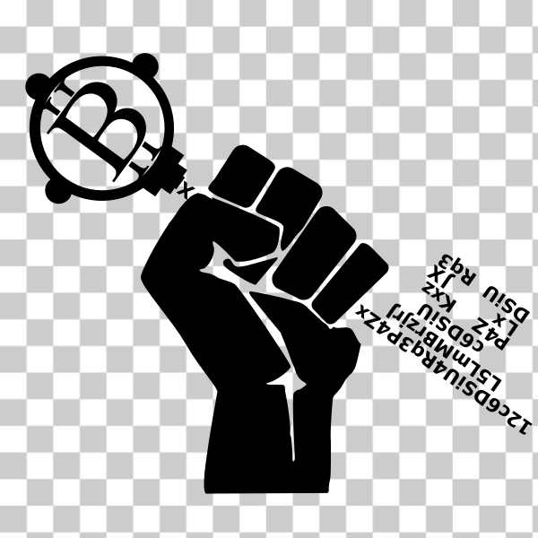 Free: SVG bitcoin digital key in fist - nohat.cc