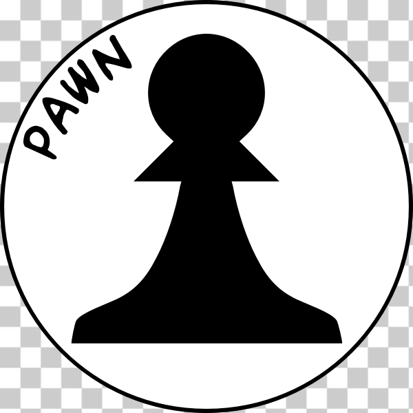 Free: SVG Black and white chess pawn - nohat.cc