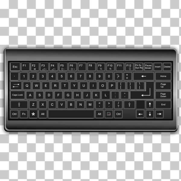 Free: SVG Black and white keyboard with shadow vector image - nohat.cc