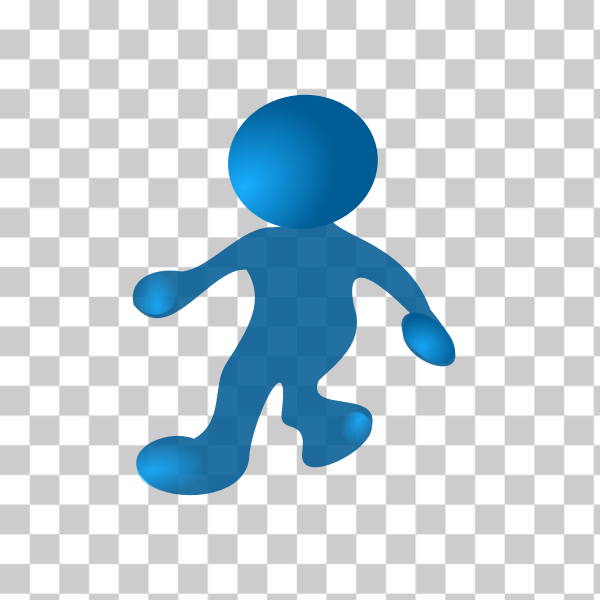 Free: SVG Blue character walking vector drawing - nohat.cc