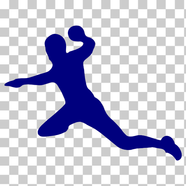 Free: SVG Blue handball player - nohat.cc