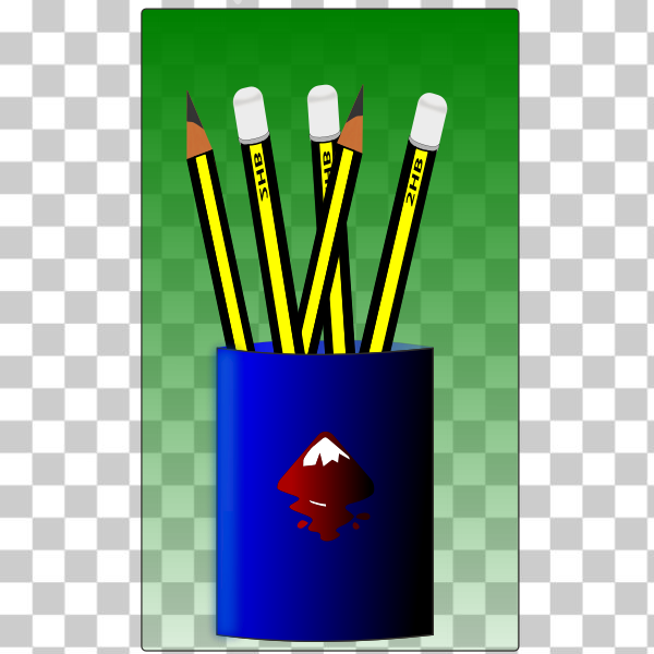 Free: SVG Blue pencil cup - nohat.cc