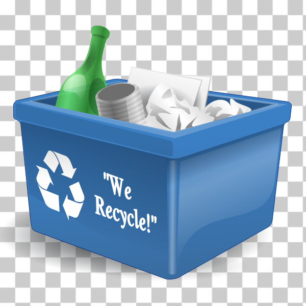 Free: SVG Blue recycling bin full of waste vector clip art - nohat.cc