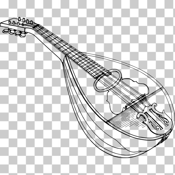 Free: SVG Bowlback mandolin vector line graphics - nohat.cc