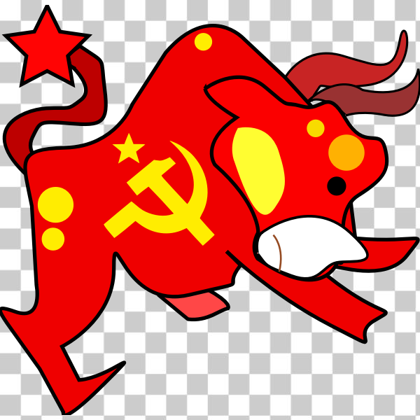 Free: SVG Bull with communist symbols - nohat.cc