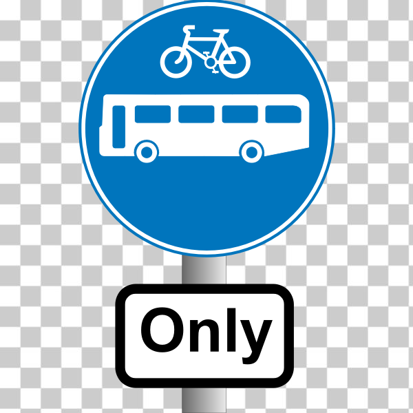 Free: SVG Buses and bikes only information traffic sign vector image ...