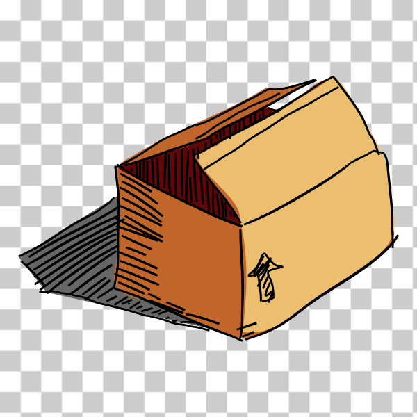 Free: SVG Carton box freehand vector drawing - nohat.cc