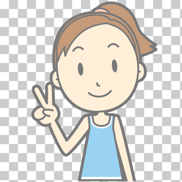Free: SVG Cartoon girl peace sign - nohat.cc