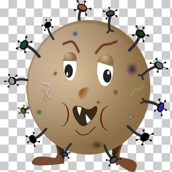 Free: SVG Cartoon image of a germ - nohat.cc