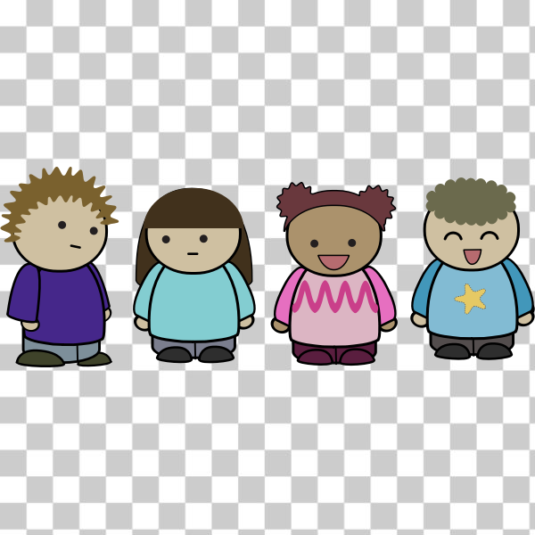 Free: SVG Cartoon people character set vector image - nohat.cc