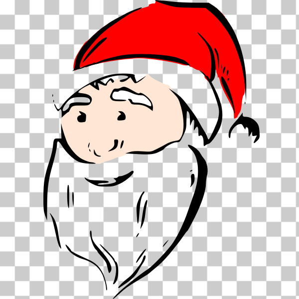 Free: SVG Cartoon vector graphics of smiling Christmas Santa - nohat.cc