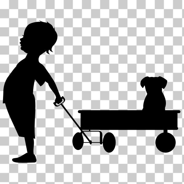 Free: SVG Child pulling wagon - nohat.cc