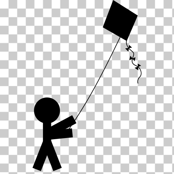 Free: SVG Child with a kite vector illustration - nohat.cc