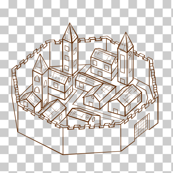 Free: SVG City in walls RPG map symbol vector image - nohat.cc