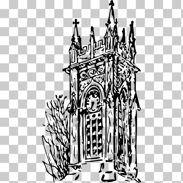 Free: SVG Clock tower vector illustration - nohat.cc