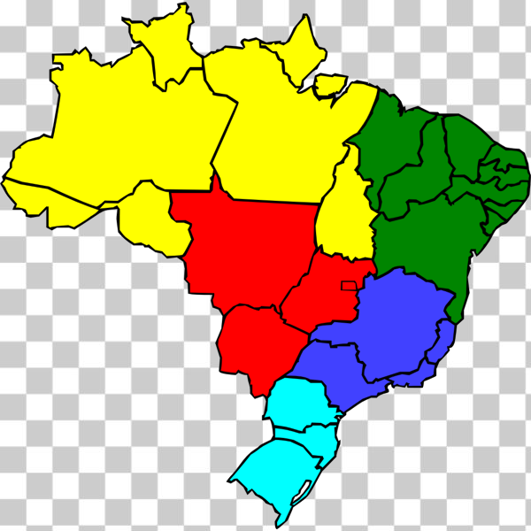 Free: SVG Colored map of Brazil vector image - nohat.cc