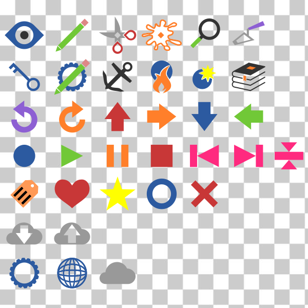 Free: SVG Colored web symbols - nohat.cc