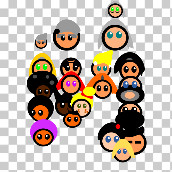 Free: SVG Colorful drawing of a multicultural family tree - nohat.cc