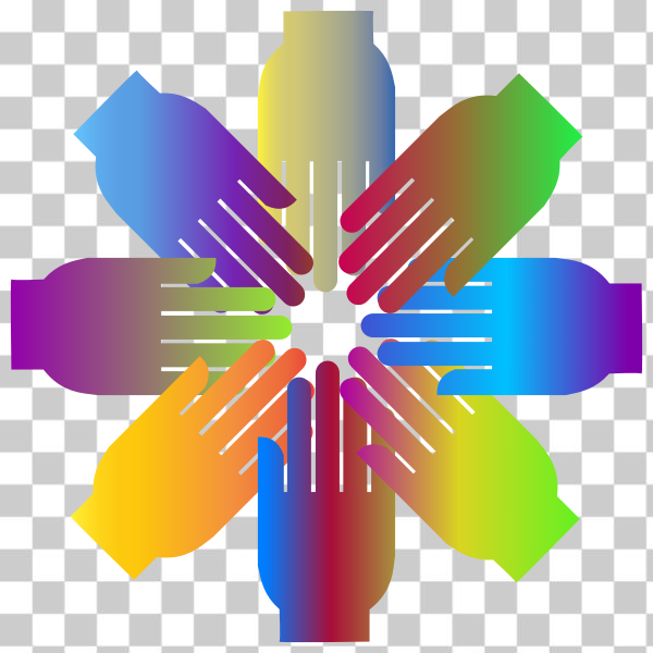 Free: SVG Colorful joining hands - nohat.cc