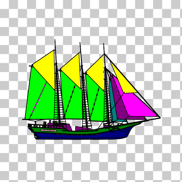 Free: SVG Colorful sailing ship vector drawing - nohat.cc