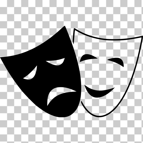 Free: SVG Comedy and tragedy masks vector image - nohat.cc
