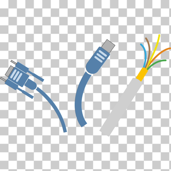 Free: SVG Computer cables for USB vector clip art - nohat.cc