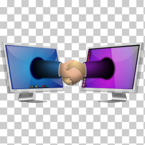 Free: SVG Computer handshake vector illustration - nohat.cc