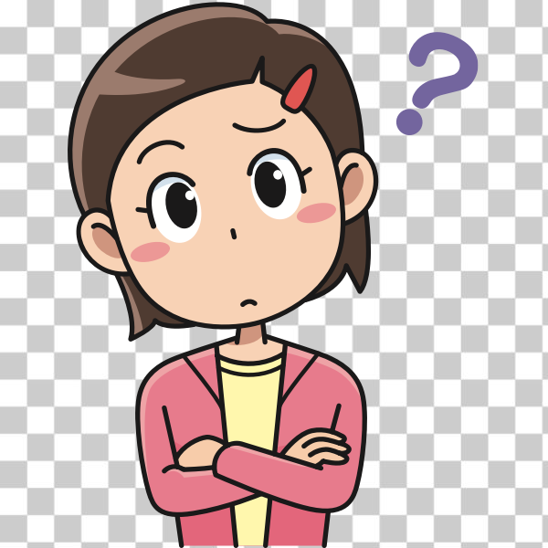 Free: SVG Confused cartoon kid - nohat.cc