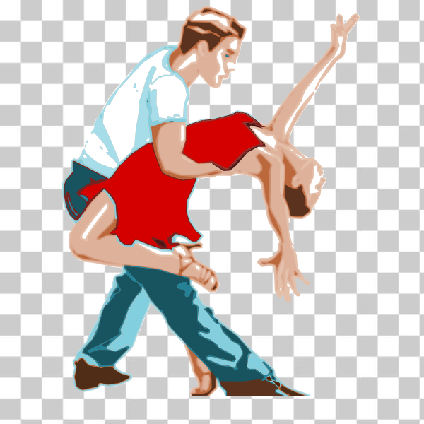 Free: SVG Dancing couple in a dance move vector clip art - nohat.cc