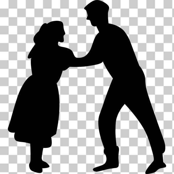 Free: SVG Dancing couple silhouette vector - nohat.cc