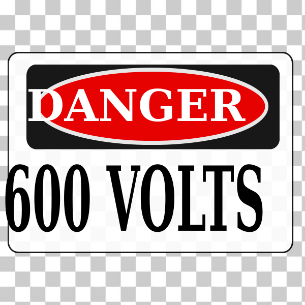 Free: SVG Danger 600 volts sign vector image - nohat.cc