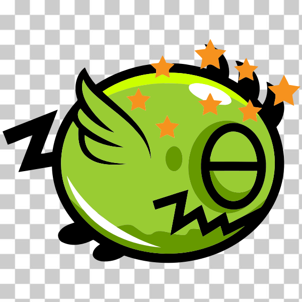 Free: SVG Dizzy green bird - nohat.cc