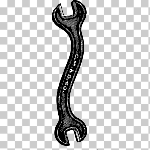 Free: SVG Double open end wrench vector drawing - nohat.cc