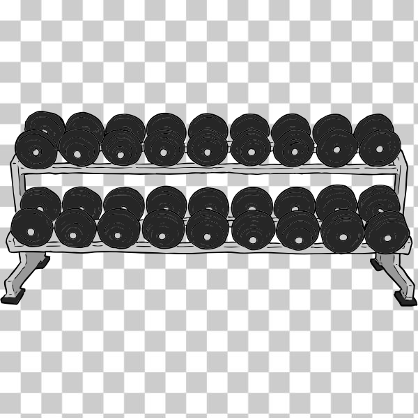 Free: SVG Dumbell rack color vector drawing - nohat.cc