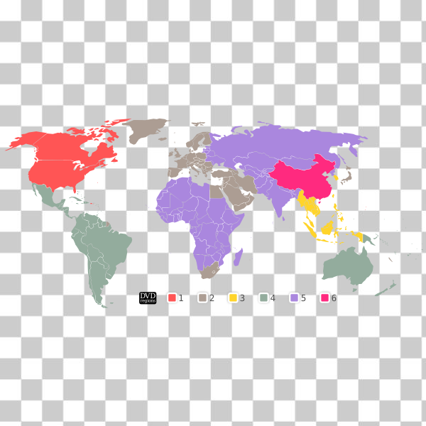 Free: SVG DVD regions map vector image - nohat.cc