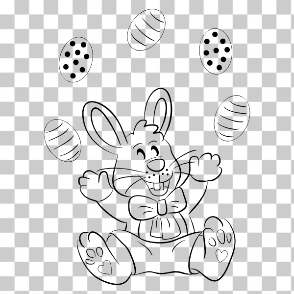 Free: SVG Easter bunny line art - nohat.cc