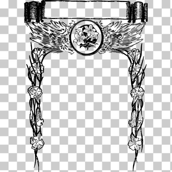 Free: SVG Easter wings frame vector drawing - nohat.cc