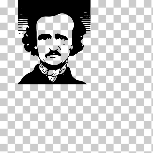 Free: SVG Edgar Allen Poe profile vector drawing - nohat.cc